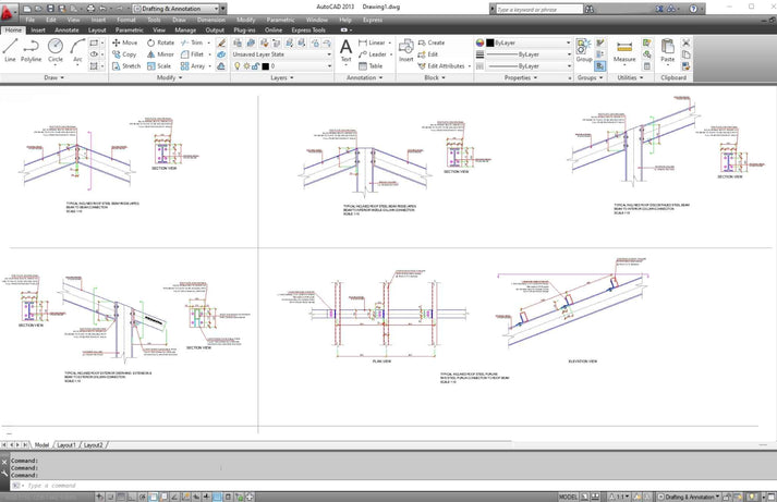Steel House Roof Collection of Connection CAD Details - structuraldetails