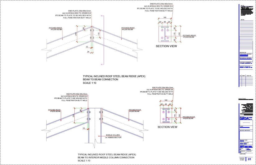 Steel House Roof Collection of Connection CAD Details - structuraldetails