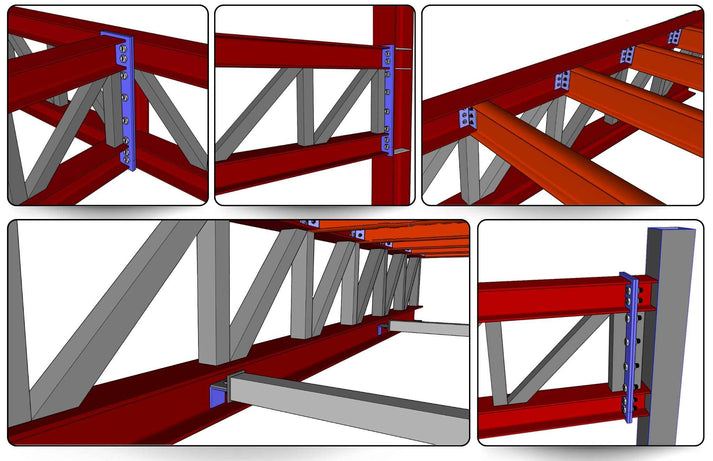 Steel Trusses Complete Set of CAD Detailed Drawings - structuraldetails