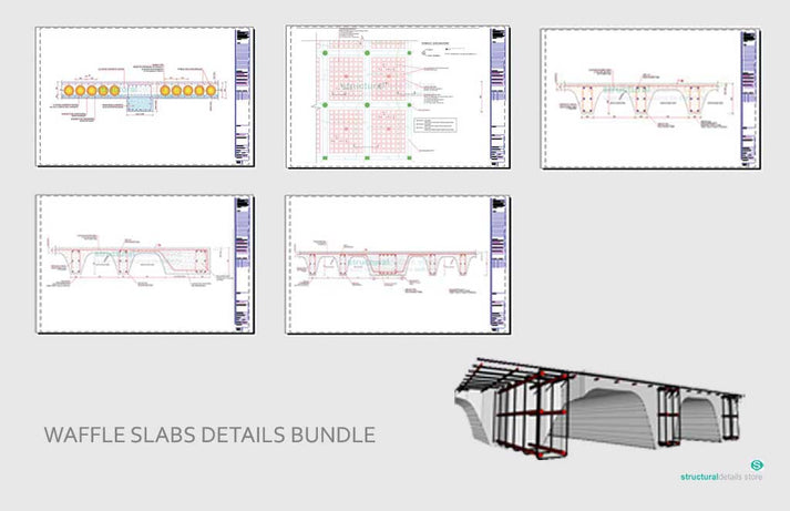 Waffle Slabs Bundled Set of CAD Details - structuraldetails